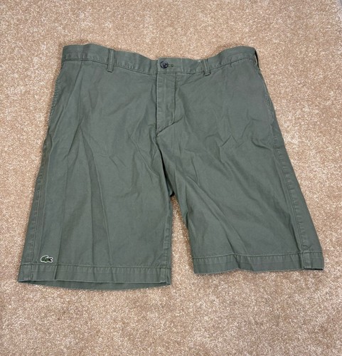 Lacoste Chino Shorts Mens 34 Green 9" Inseam Crocodile Logo Classic ...