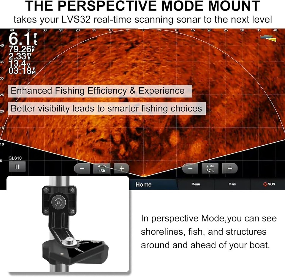 for Garmin Panoptix LiveScope LVS32 Transducer Perspective Mode Mount ...