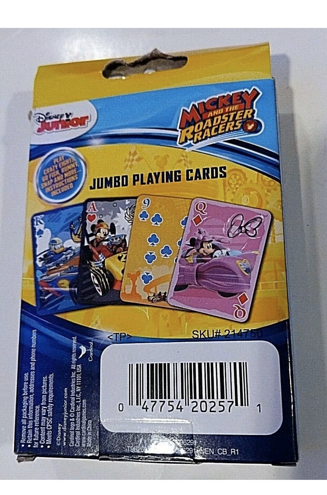 DISNEY Junior Mickey And The Roadster Racers Jumbo Playing Cards | eBay