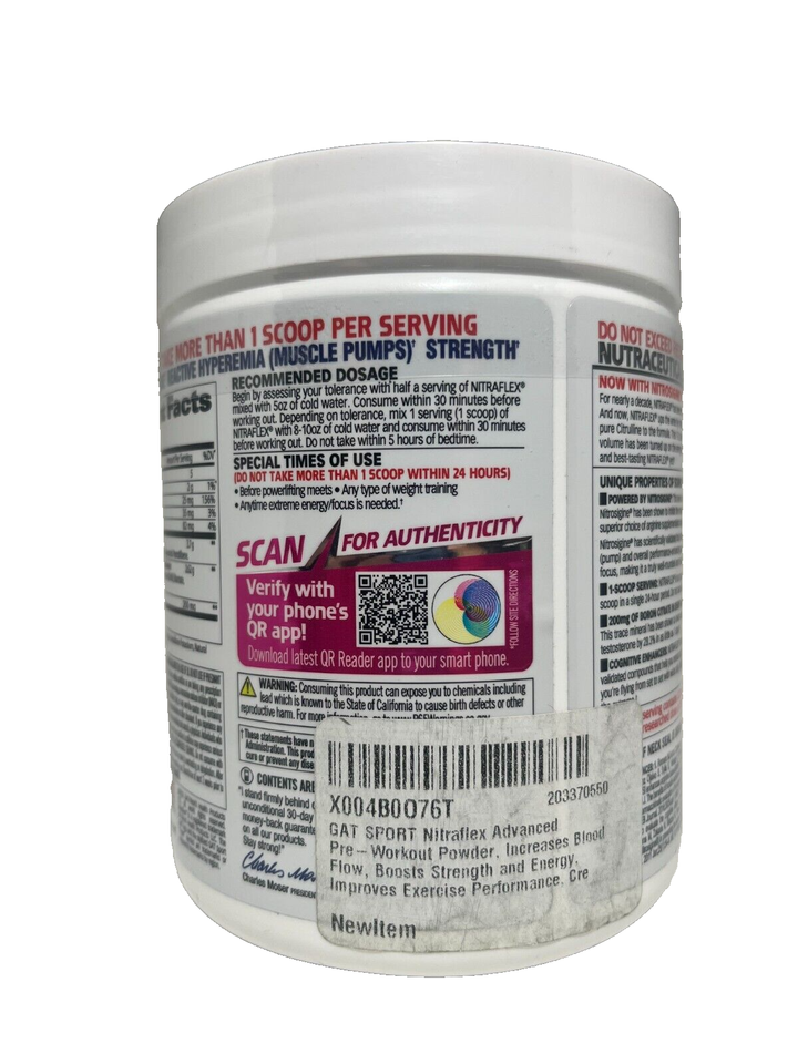 GAT Nitraflex Advanced Original Formula 30 Servings 3 Flavors - LIMITED ...