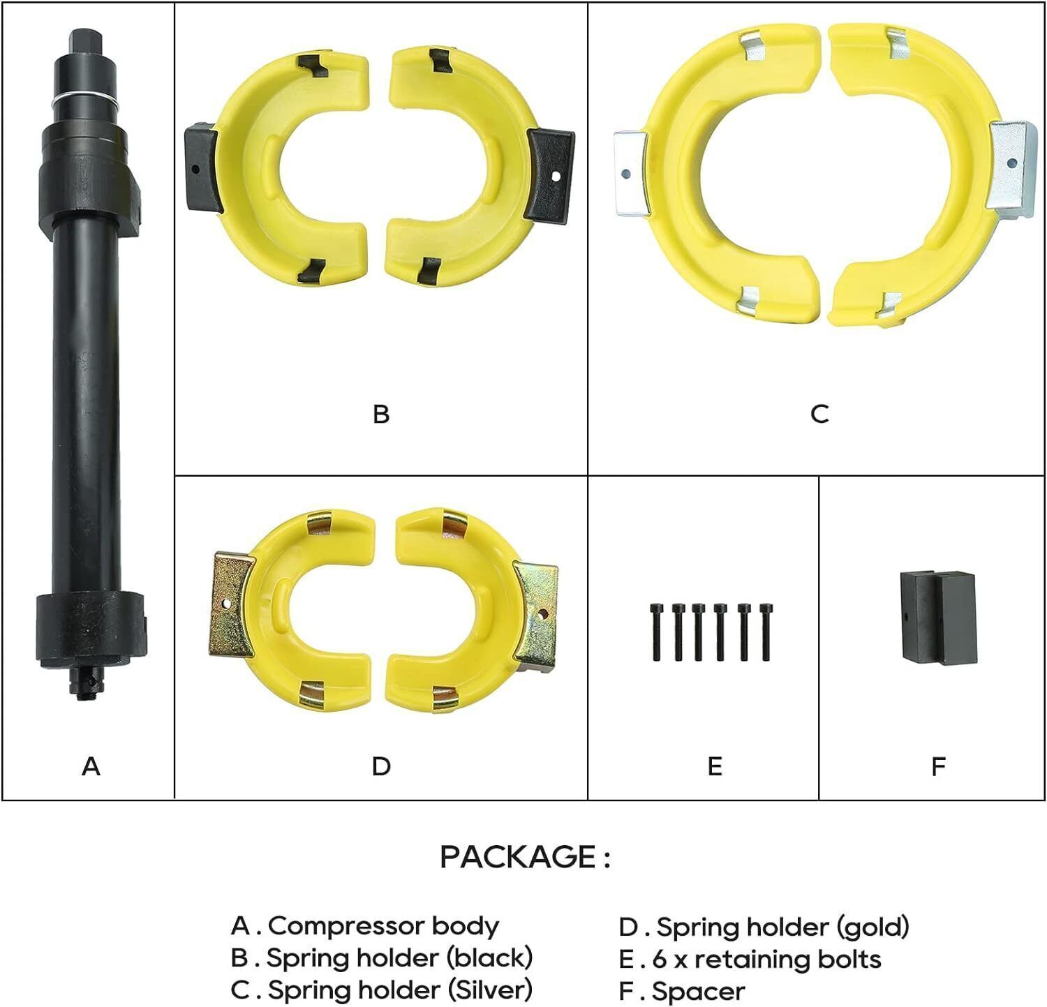 Universal Strut Spring Compressor Kit Coil Clamp Macpherson Car Auto ...