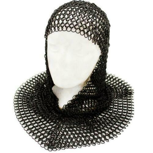 9mm Chainmail Coif V Shape Chain Mail Hood Chain Mail Armor Butted ...