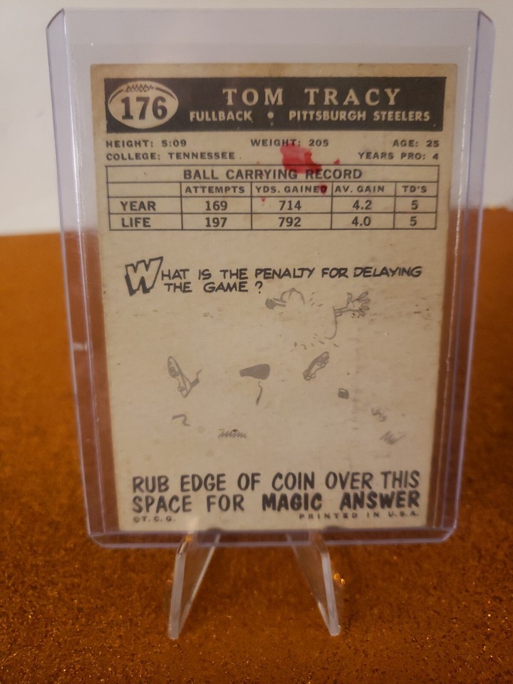 1959 Topps Football Card #176 Tom Tracy RC | eBay