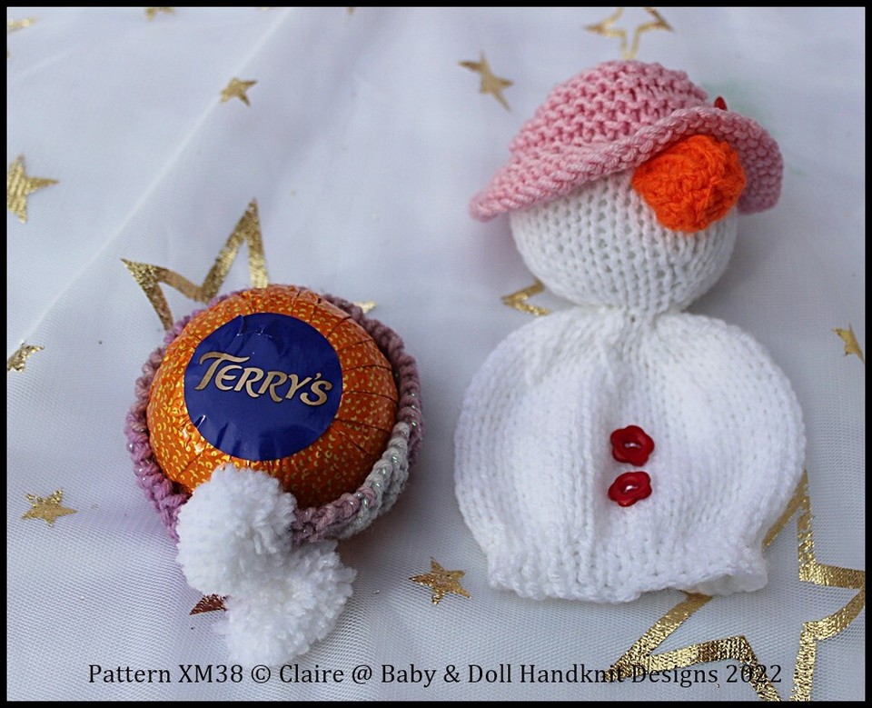 KNITTING PATTERN TO MAKE CHRISTMAS SNOWMAN FAMILY CHOCOLATE ORANGE ...