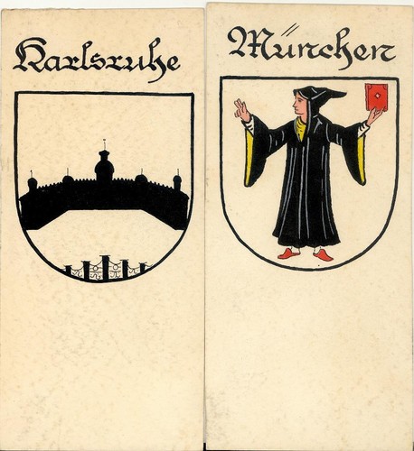 2 Antique Bookmarks "GERMAN HAND PAINTED WATERCOLOR" Old Scrapbook Find ...