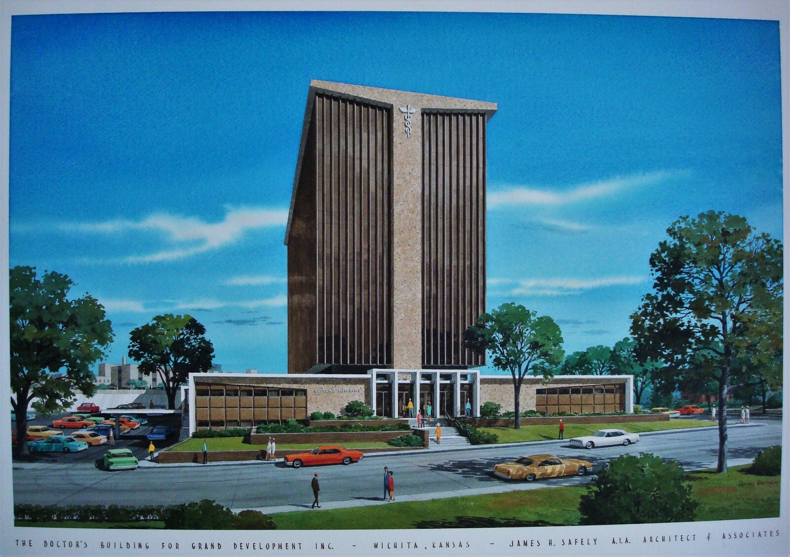 DORAN BARHAM - The Doctor's Building, Kansas Watercolor Architectural ...