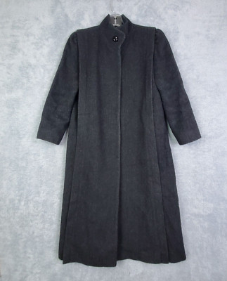 Vtg 70s Womens Jacket Size Medium Gray Wool Cashmere Blend Trench Coat ...