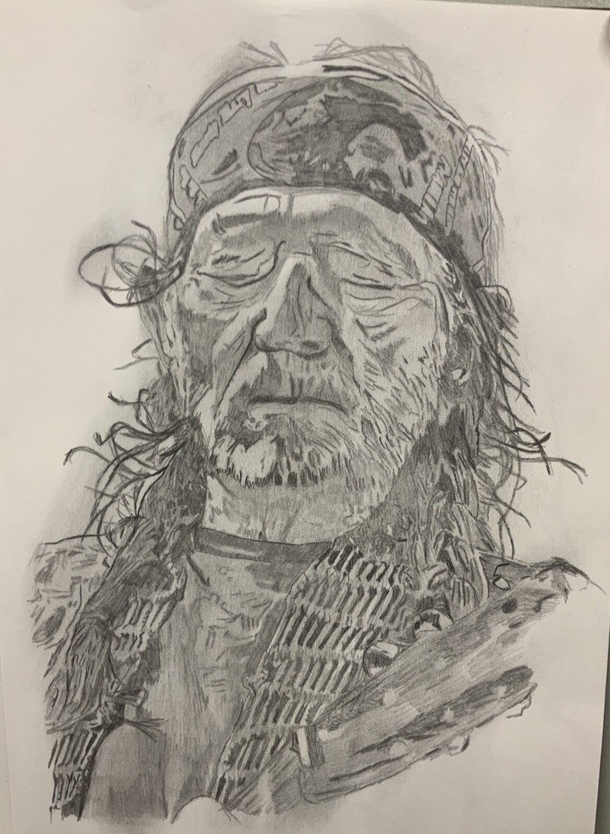 Willie Nelson Line Art Willie Nelson Sticker