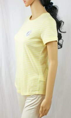 Lauren by Ralph Lauren Yellow/White Striped T-Shirt~LRL Monogrammed ...