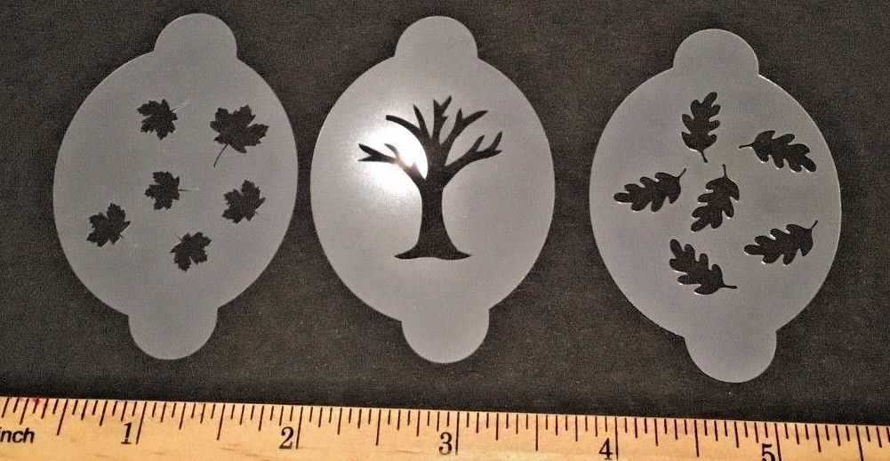 Face paint stencils tree with inter-changeable leaves x 3 Myler 2.5 ...