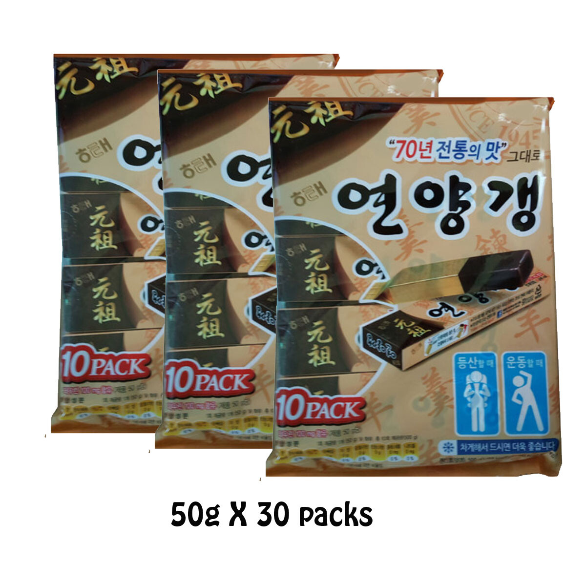 Korean Snack Sweet Red Bean Jelly Yanggaeng 50g ×30 Taurine Yanggeng ...