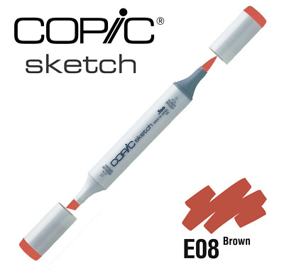 Marqueur à l'alcool Copic Sketch E08 Brown | eBay
