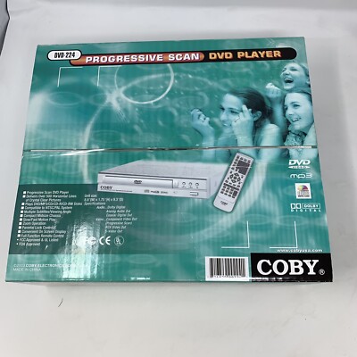 Coby DVD-224 Progressive Scan DVD Player With Remote NEW in Box Slim 1. ...