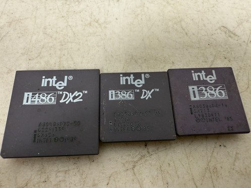 Lot of 3 Intel Processors 486 DX 50MHz A80486DX SX546 CPUs i386 DX | eBay