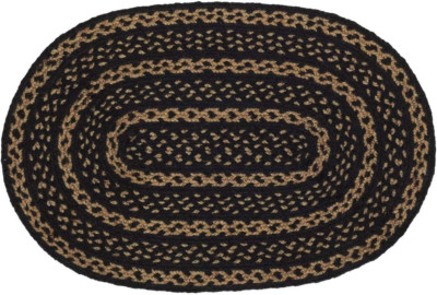 Farmhouse Jute Oval Rug 20X30 Country Braided Flooring, Country Black ...