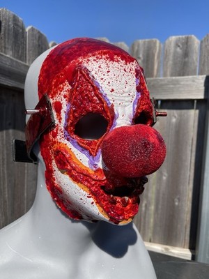 Custom Bloody Skinned Clown Face Latex Halloween Mask Leatherface Mask ...