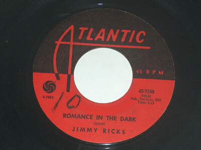 45 RPM Jimmy Ricks Trouble In Mind, Romance In The Dark Atlantic Vinyl ...