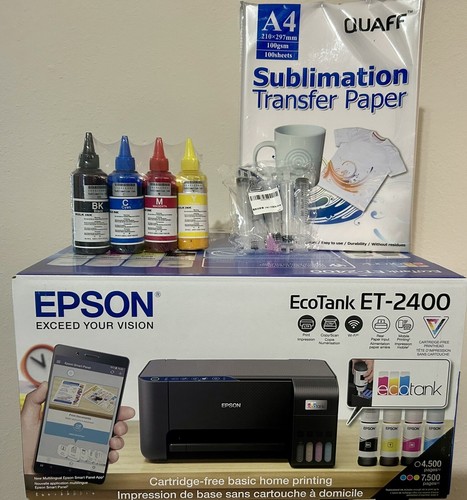 Sublimation Printer EcoTank ET 2400 Bundle Combo with Sublimation Ink ...