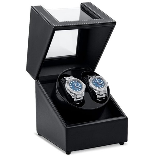 Automatic Rotation Double Watch Winder Box Leather Storage Display Case ...