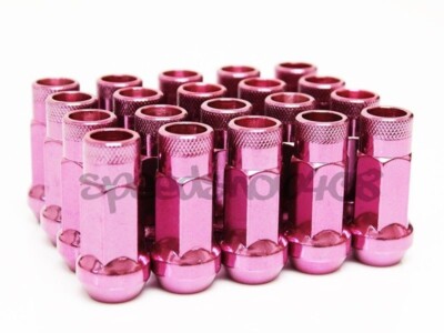 Z RACING PINK STEEL 20PCS LUG NUTS 12X1.5MM OPEN EXTENDED 17MM KEY | eBay