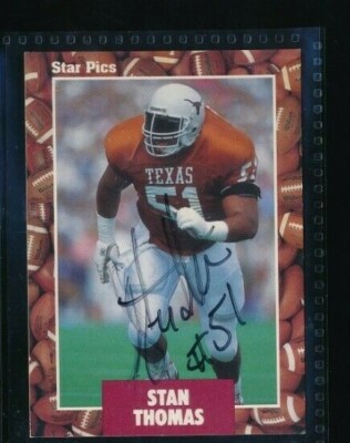 1991 Star Pics #19 Stan Thomas signed Autograph rc very very tough ...
