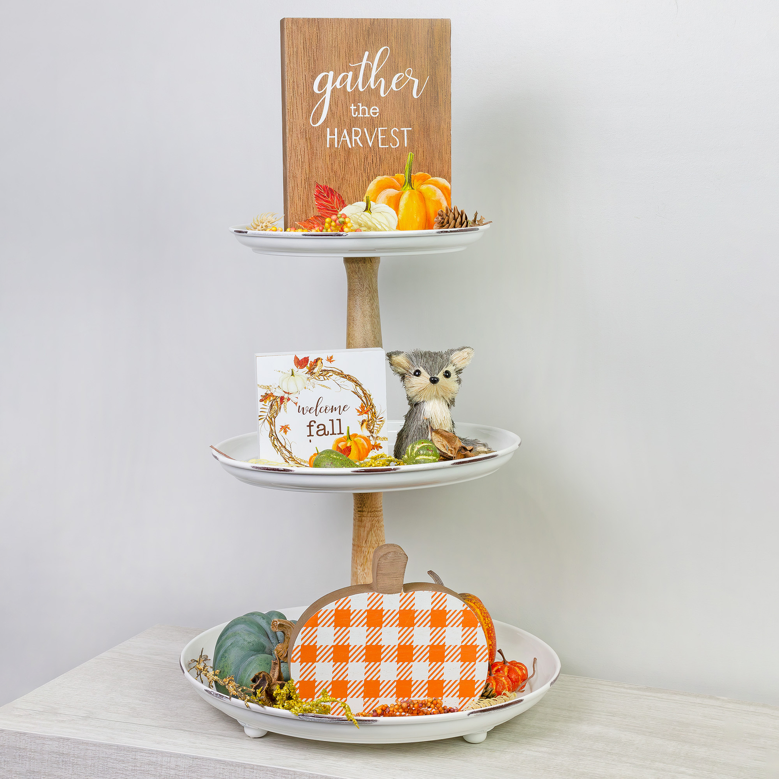 Fall Wood Block Signs 3pk, Small Pumpkin and Harvest Shelf Box Signs ...