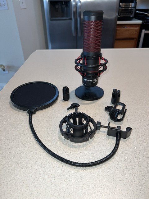 HyperX QuadCast Red LED USB Cardioid Microphone - Black for sale online ...