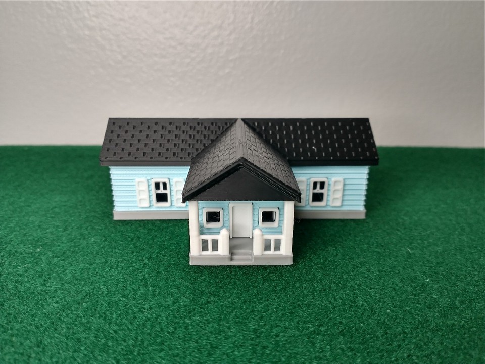Model House #2 - N Scale - Colorful and Fully Assembled | eBay