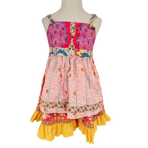 Matilda Jane Girls Marlowe Knot Dress Size 4 Multicolor Bohemian Floral ...