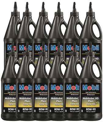Mobil 1 102508 Mobilube HD Plus Gear Lube 80W90 Set of 12 (1 Qt ...