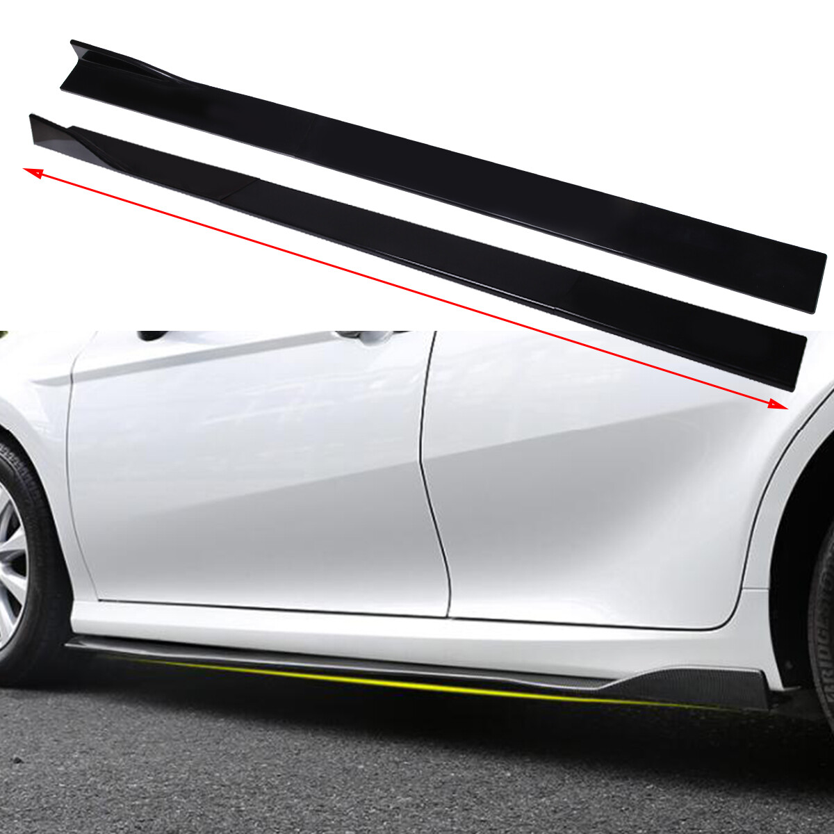 86.6" Side Skirts Rocker Panel Splitter For Mercedes Benz C-Class W205 ...