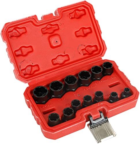 13pcs Impact Bolt Nut Removal Extractor Socket Tool Set 8-19mm Twist ...
