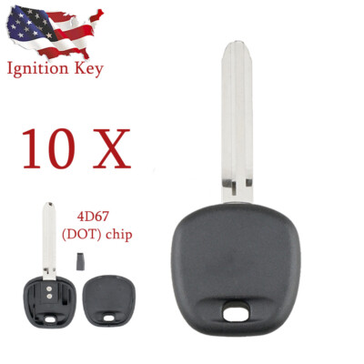10 For Toyota Replacement Uncut 4D-67 Transponder Chip Ignition Key ...