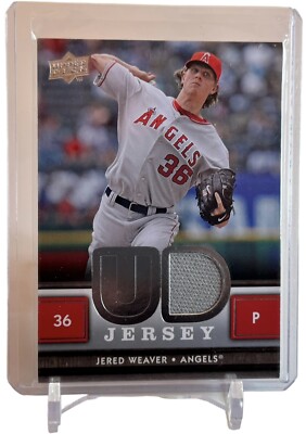 2008 Upper Deck UD Game Jersey Series 2 Jered Weaver Card #UDJ-JW W/Top ...