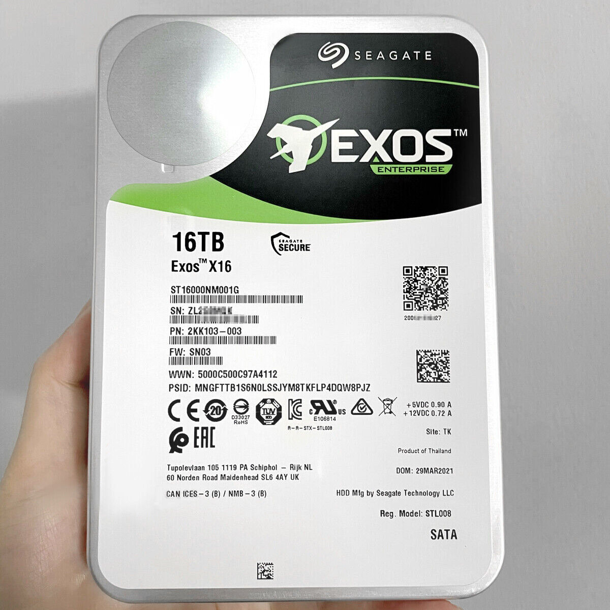 Seagate Exos X16 ST16000NM001G SATA 16TB 3.5" 7200 RPM 512e 6Gbps Hard ...