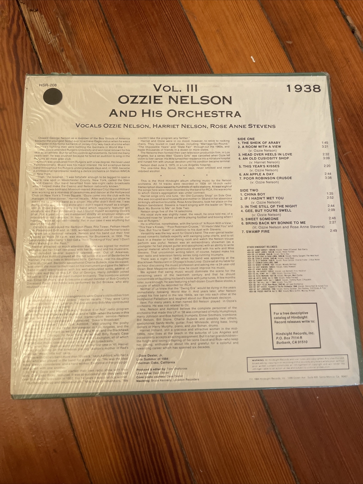 Ozzie Nelson & His Orchestra Vol 3 - Hindsight HSR 189 | eBay