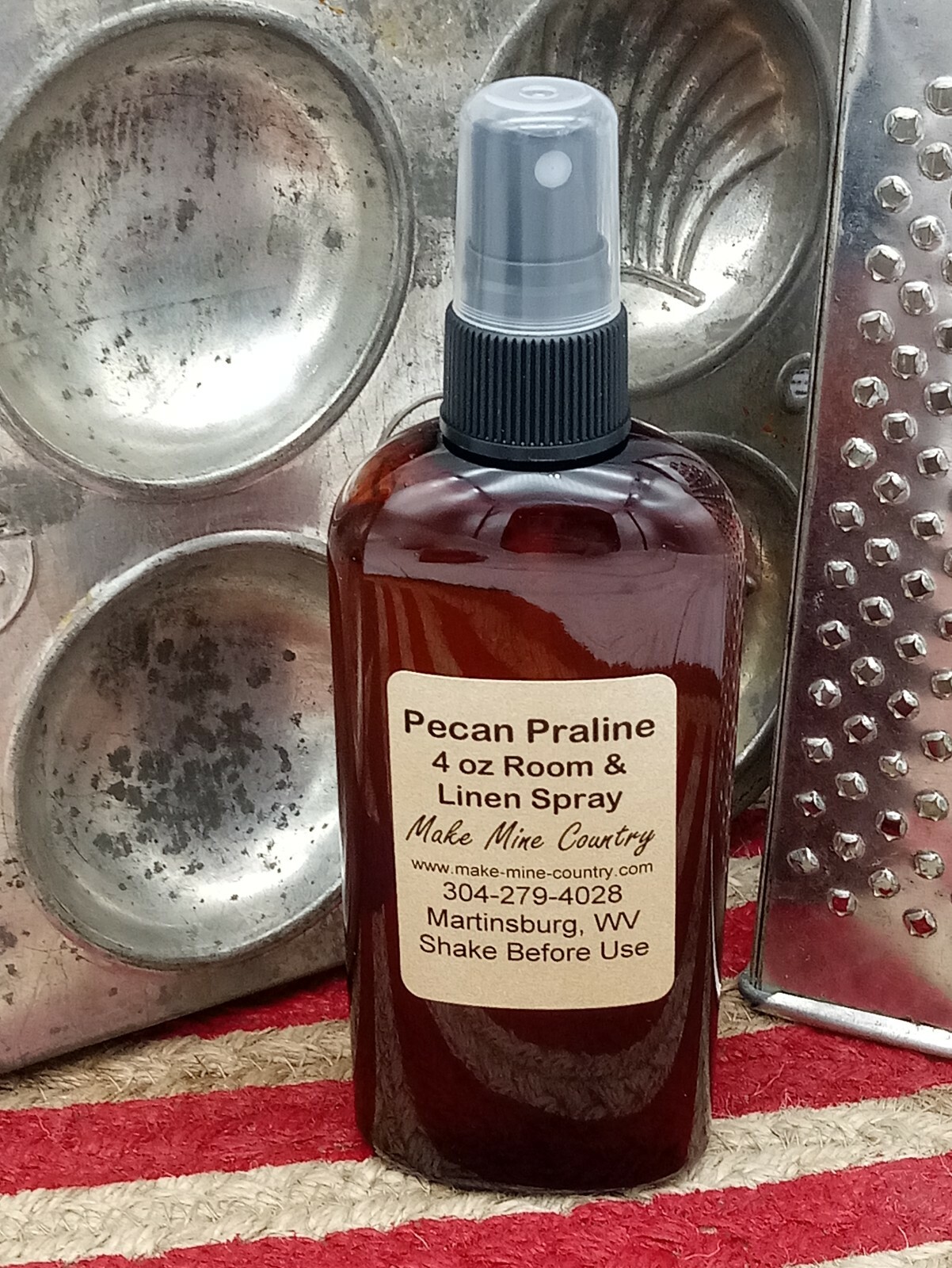 4 oz Pecan Praline Room Spray, Primitive, Handmade, Linen Spray Air ...