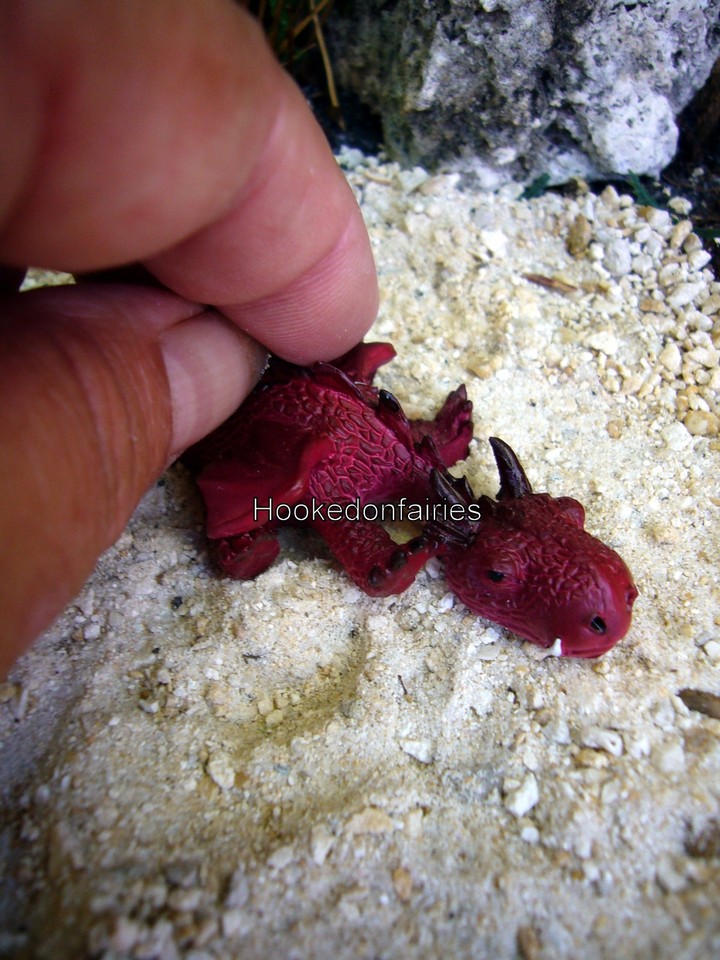 Miniature Sleeping Mini Red Dragon TO 4464 Fairy Garden | eBay