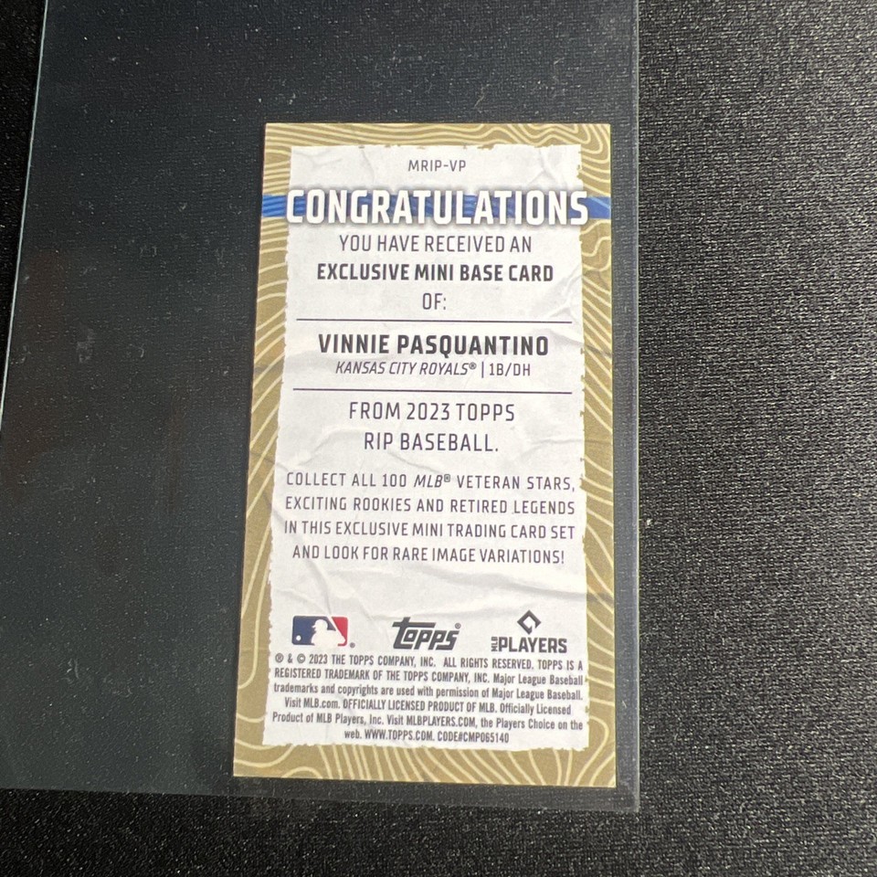 2023 Topps Rip Vinnie Pasquantino Rookie Mini Black /50 RC SP | eBay