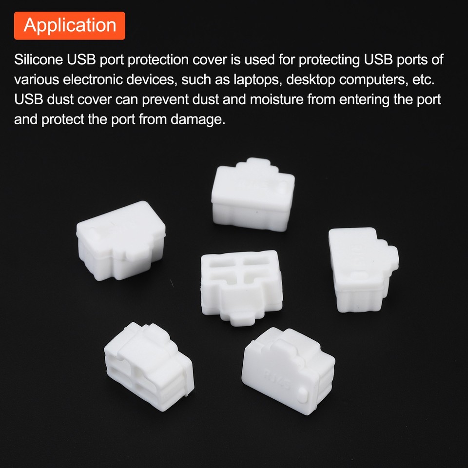 15pcs RJ45 Port Duct Covers Caps Plugs Protector for Laptop PC Ethernet ...