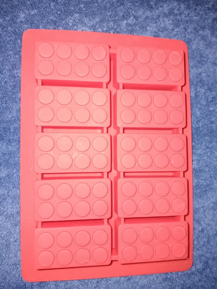 LEGO Red 10 Bricks Silicone Mold ICE Cube Soap Chocolate 6"x4.5" Candy ...