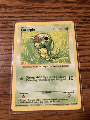 Shadowless Base Set Caterpie 45/102 Near Mint - Mint | eBay