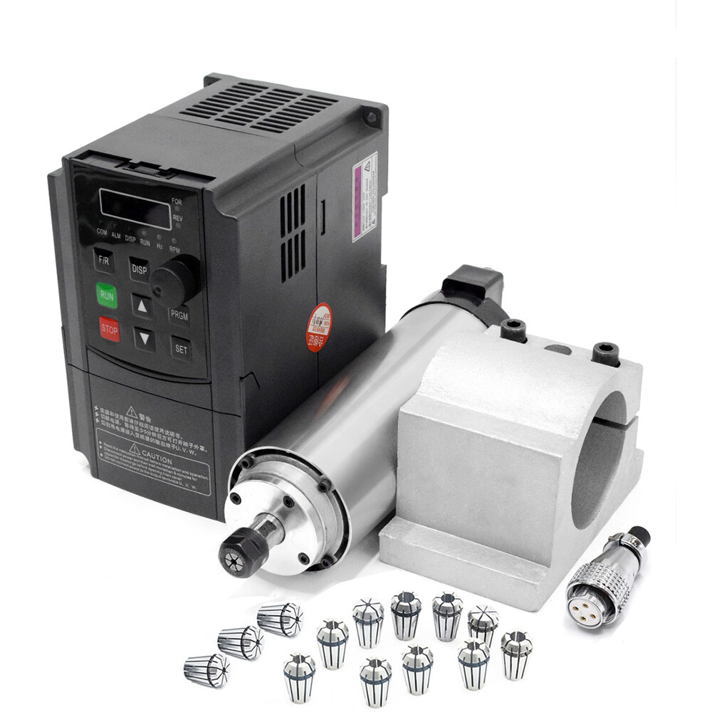 CNC Spindle Motor Air-Cooled 800W 1.5KW 2.2KW 400Hz & VFD Inverter ...