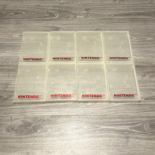 8 X Vintage Nintendo 64 N64 OEM Official Clamshell Cartridge Case Clear ...