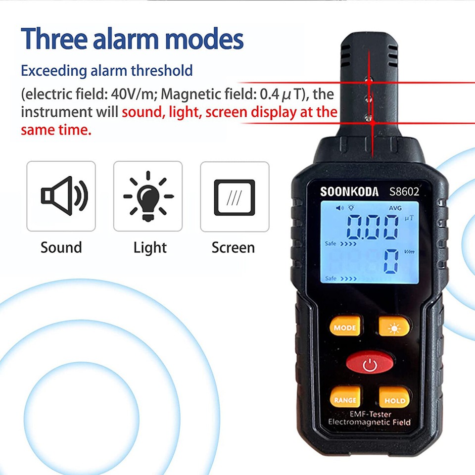 Digital EMF Meter Electromagnetic Field Radiation Detector LCD Geiger ...
