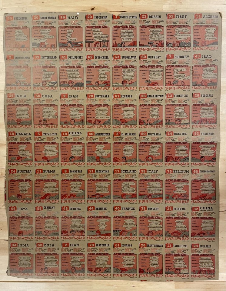 1956 Topps Flags of the World Partial Uncut Sheet | eBay