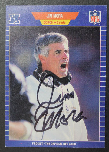 Jim Mora New Orleans Saints Head Coach Signed 1989 Pro Set #278 ...