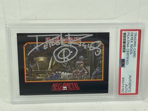 Derek Riggs Signed Trading Card Slabbed PSA DNA Autographed Iron Maiden ...