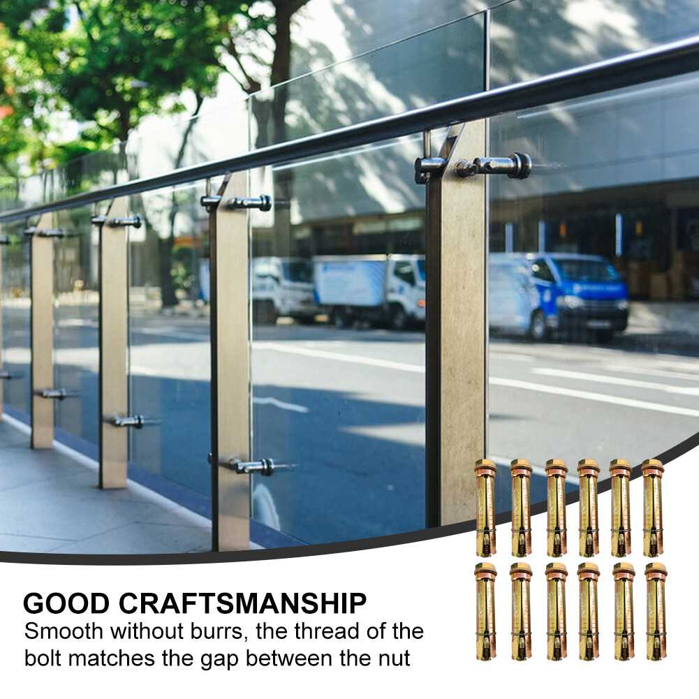 12pcs M8 Solid Brick With Hex Nut Wall Expansion Bolt Natural Stone For ...