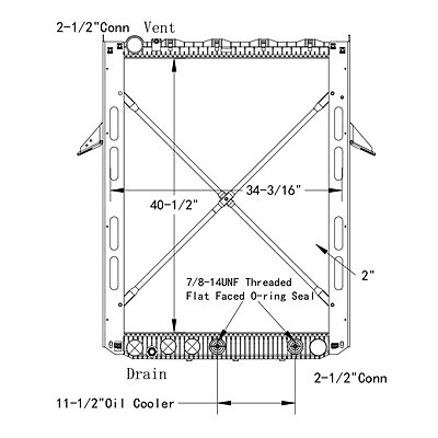 2016-2017 Mack Vision / Volvo VNL-VNM Plastic / Aluminum Radiator (With ...